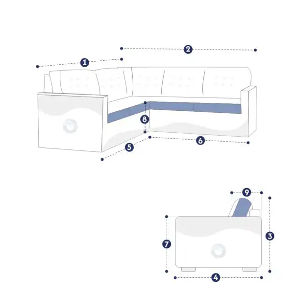 Custom Outdoor L Shape Couch Covers – 9 Dimensions Design 2 - CoverMagix